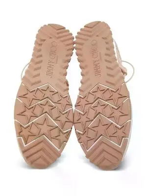 JIMMY CHOO Lace-up Sequinned Sneakers