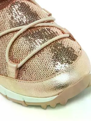 JIMMY CHOO Lace-up Sequinned Sneakers