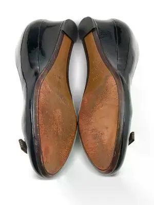 Fendi Patent Wedge Pumps With Bow Detailing