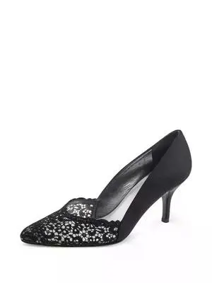 STUART WEITZMAN Lace Panel Pointed Toe Pumps
