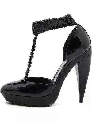 Burberry 120mm Patent Leather T-strap Pumps
