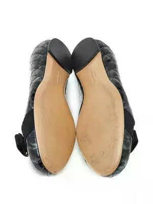 FERRAGAMO Quilted Patent Leather Varina Ballet Flats With Oversize Bow Detail