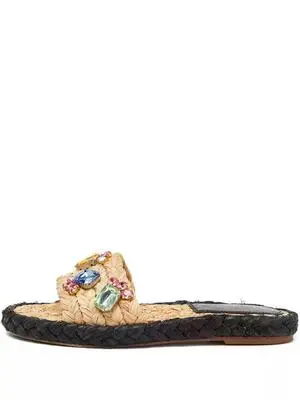 Tory Burch Braided Embellished Espadrille Slides