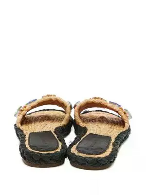 Tory Burch Braided Embellished Espadrille Slides