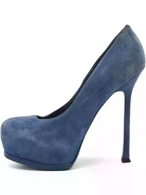 Saint Laurent 135mm Platform Suede Pumps