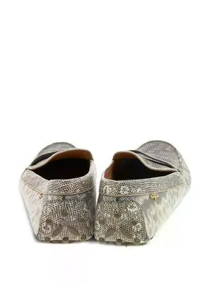 FERRAGAMO Leopard Print Leather Loafers