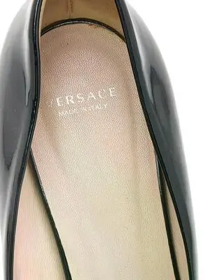 Versace Patent Leather Peep Toe Platform Stiletto Pumps