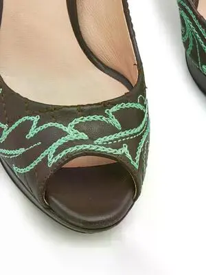 Versace 95mm Embroidered Pumps