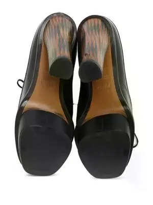 Fendi Calf Leather Platform Boots With Brogue Detailing