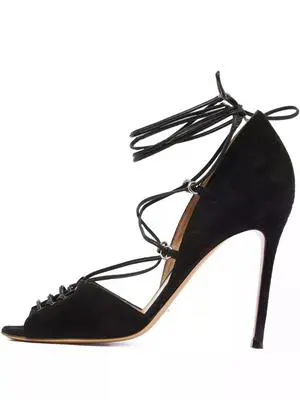 GIANVITO ROSSI Lace-up Heeled Sandals - Black