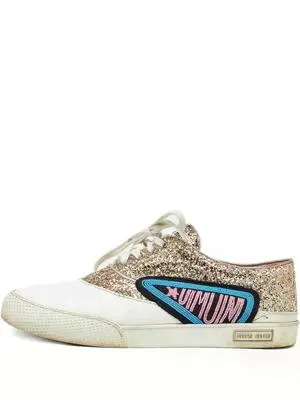 Miu Miu Glitter Paneled Sneakers