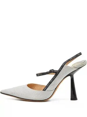 JIMMY CHOO Glitter Slingback Pumps - Grey