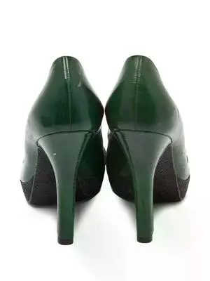 Gucci Leather Open Toe High Heel Pumps