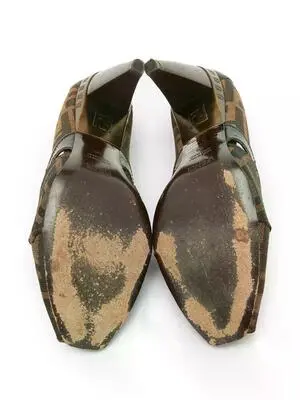 Fendi Zucca Pattern Peep-toe Pumps