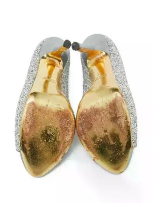 Miu Miu Metallic Glitter High Stiletto Heel Pumps