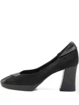 Celine Leather & Suede Platform Block Heel Shoes