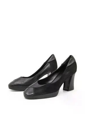 Celine Leather & Suede Platform Block Heel Shoes