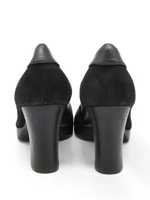 Celine Leather & Suede Platform Block Heel Shoes