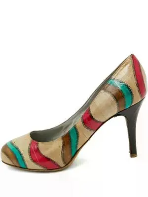 SERGIO ROSSI Printed Leather Pumps