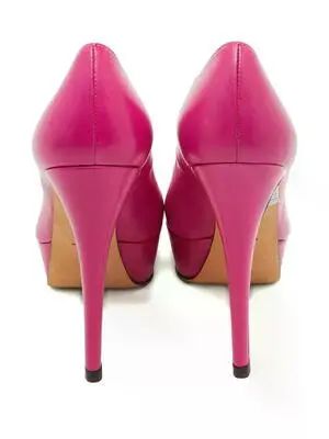 STUART WEITZMAN Leather Peep-toe Platform Stiletto Pumps