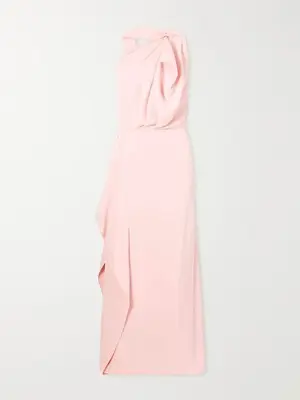 Maticevski Priority Asymmetric Draped Crepe Gown - Pink
