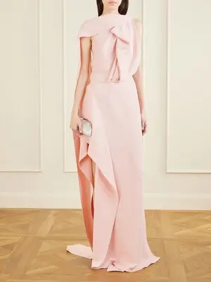 Maticevski Priority Asymmetric Draped Crepe Gown - Pink
