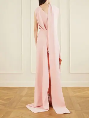 Maticevski Priority Asymmetric Draped Crepe Gown - Pink