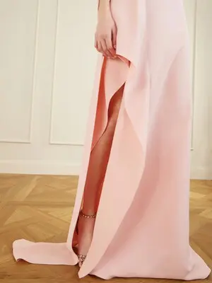 Maticevski Priority Asymmetric Draped Crepe Gown - Pink
