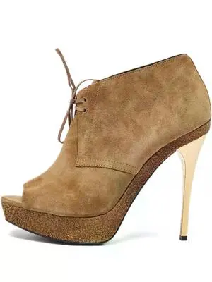 Burberry 130mm Suede Platform Ankle Boots