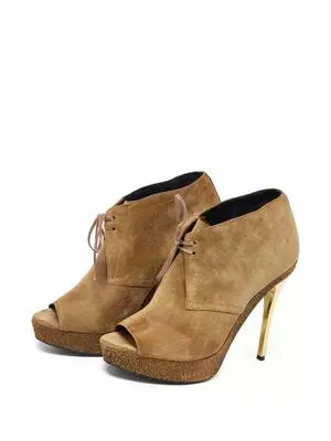 Burberry 130mm Suede Platform Ankle Boots