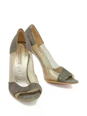 Stella McCartney Open Round Toe Stiletto Heel Pumps - Green
