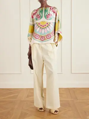 La DoubleJ Printed Silk-twill Blouse