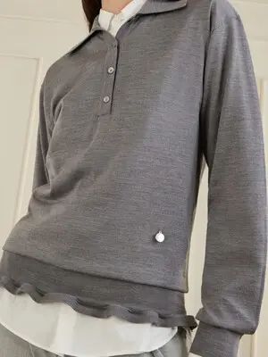 Stella McCartney Ruffled Wool Polo Shirt