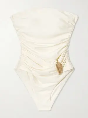 Simkhai Lorena Strapless Swimsuit - Neutrals