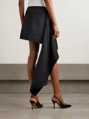 Loewe Asymmetric Wool-twill Mini Skirt