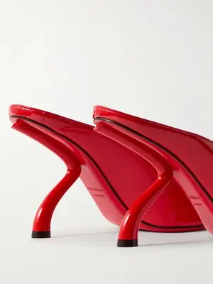 FERRAGAMO Itaca Patent-leather Mules - Red