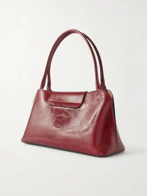 Versace Vivian Medium Glossed-leather Shoulder Bag - Red