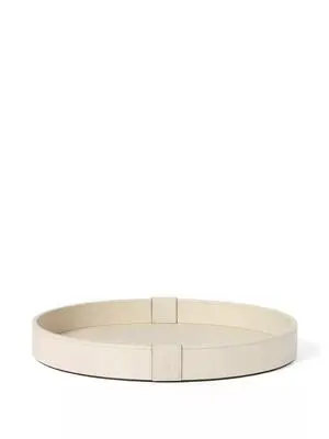 Brunello Cucinelli Large Wooden Tray With Leather Cover - Neutrals