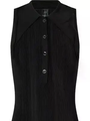 Pinko Collared Ribbed Maxi Dress