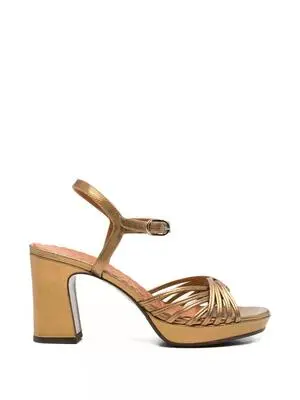 Chie Mihara Metallic Strappy Platform Sandals - Gold