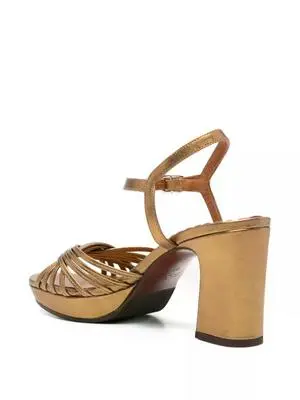 Chie Mihara Metallic Strappy Platform Sandals - Gold