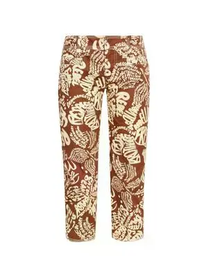 Dsquared2 Rebel Hibiscus Print Stretch Cotton Twill Trousers