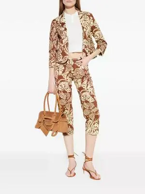 Dsquared2 Rebel Hibiscus Print Stretch Cotton Twill Trousers