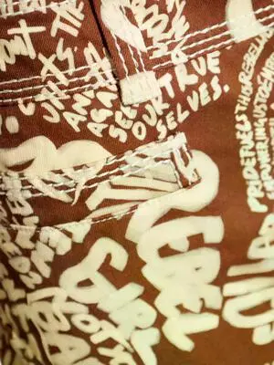 Dsquared2 Rebel Hibiscus Print Stretch Cotton Twill Trousers