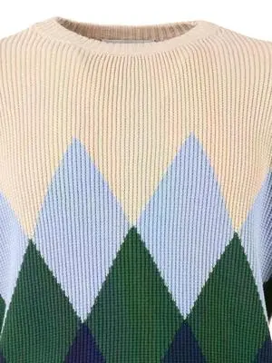 BALLANTYNE Argyle Pattern Crewneck Jumper - Neutrals