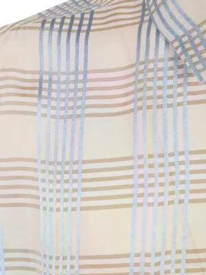 UMA WANG Buttoned Checked Polo Shirt