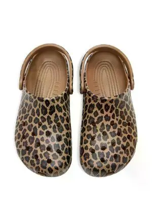 CROCS Leopard Print Slides - Brown