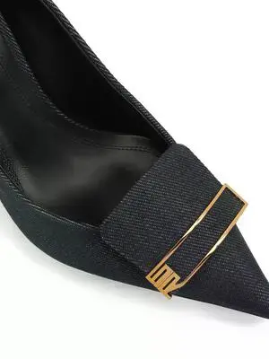 SERGIO ROSSI Evolv Pointed-toe Buckle Pumps - Blue