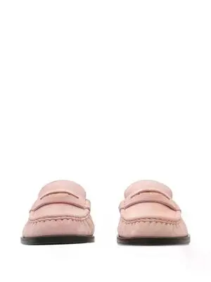 Burberry Leather Mules With Enamel Knight Detail - Pink