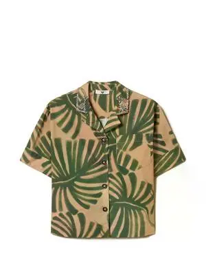 TWINSET Printed Shirt With Embellished Collar - Neutrals